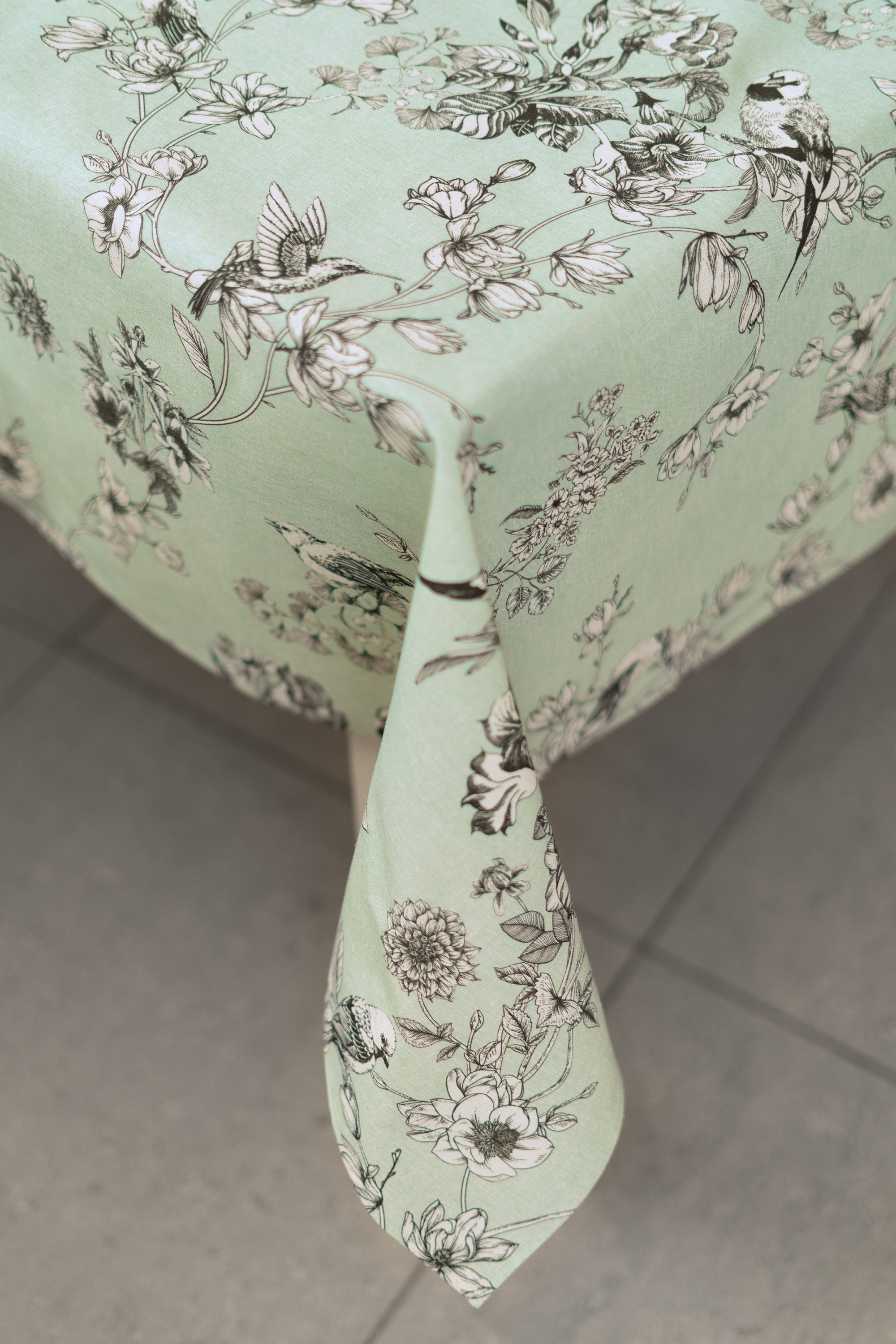 Rectangle Floral Tablecloth Summer Flower and Bird Print on - Etsy