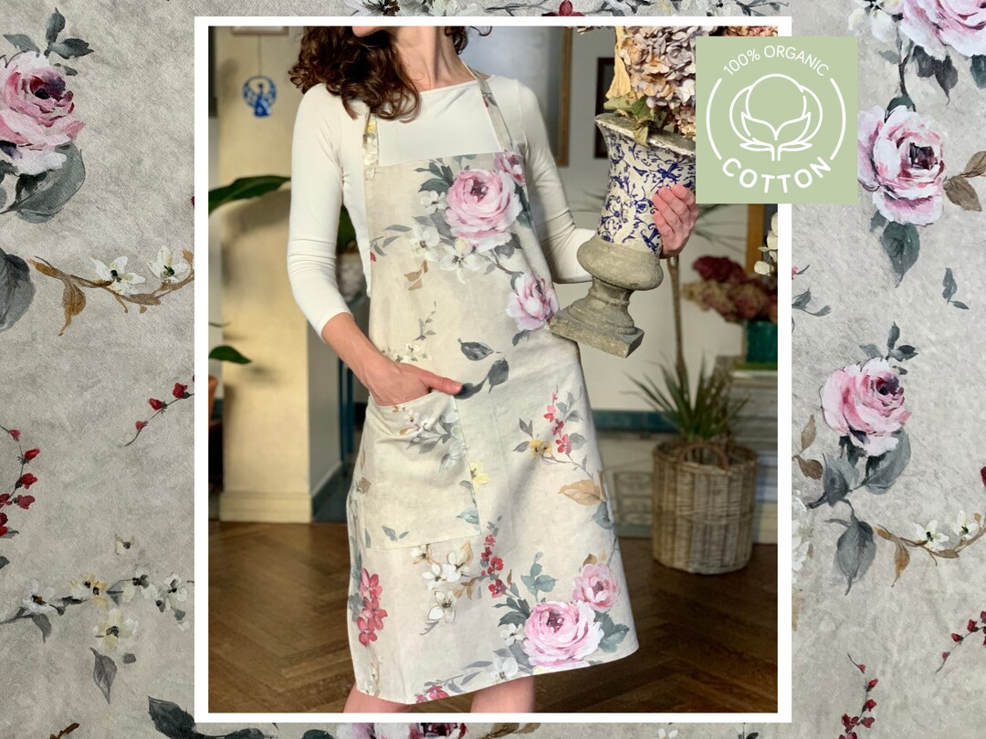 Apron for Woman, Royal Style, Classic, Serving Dress With Roses, Roses ...