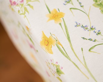 Fresh Flower Table Runner Spring Floral Print on White - Etsy