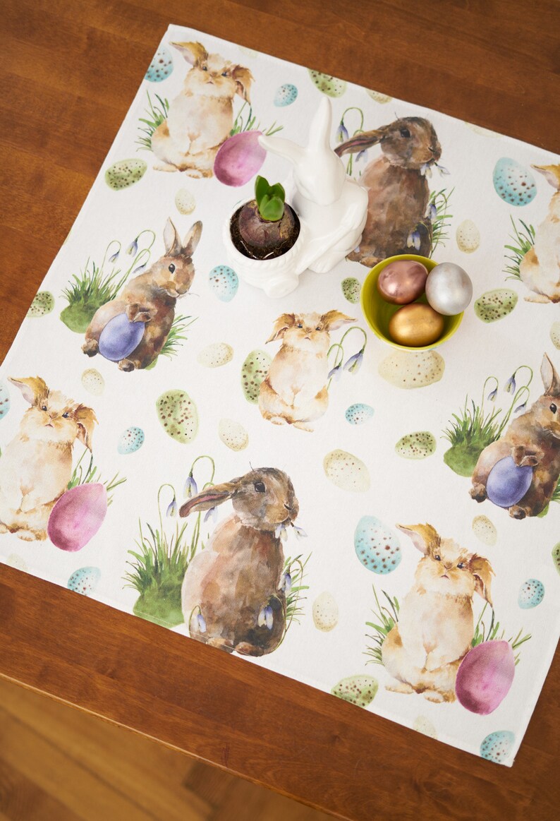 Square/rectangular Easter Mood Tableclothrabbits and Spring - Etsy