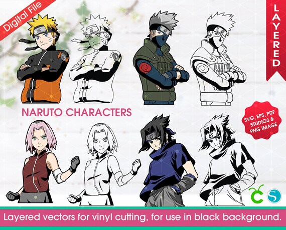 Anime Layered Characters svg Studio3 Pdf Eps Png Images - Etsy