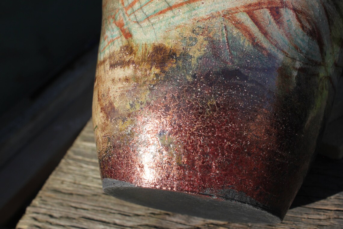 Copper Penny Lustre Raku Pot - Etsy