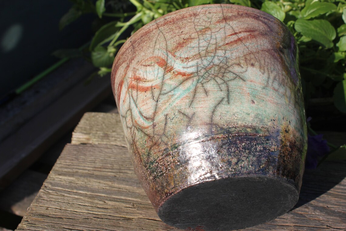Copper Penny Lustre Raku Pot - Etsy