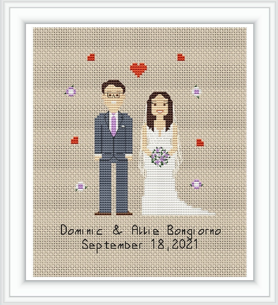 Custom Wedding Cross Stitch Pattern PDF Wedding Gift Personalized ...