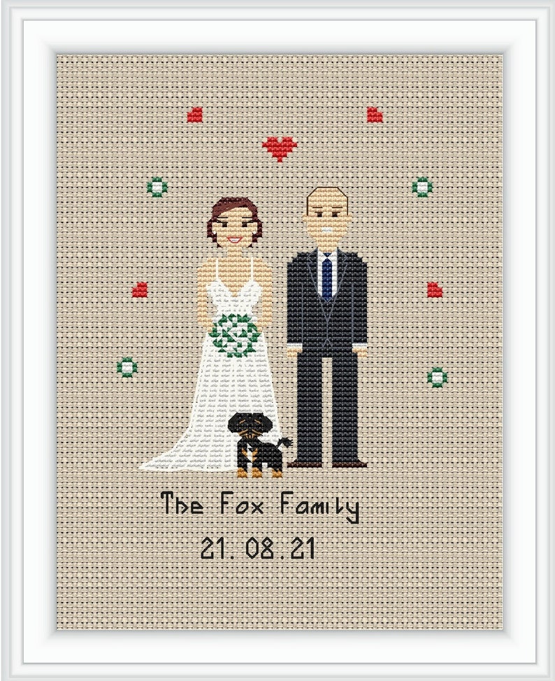Custom Wedding Cross Stitch Pattern PDF Wedding Gift Personalized ...