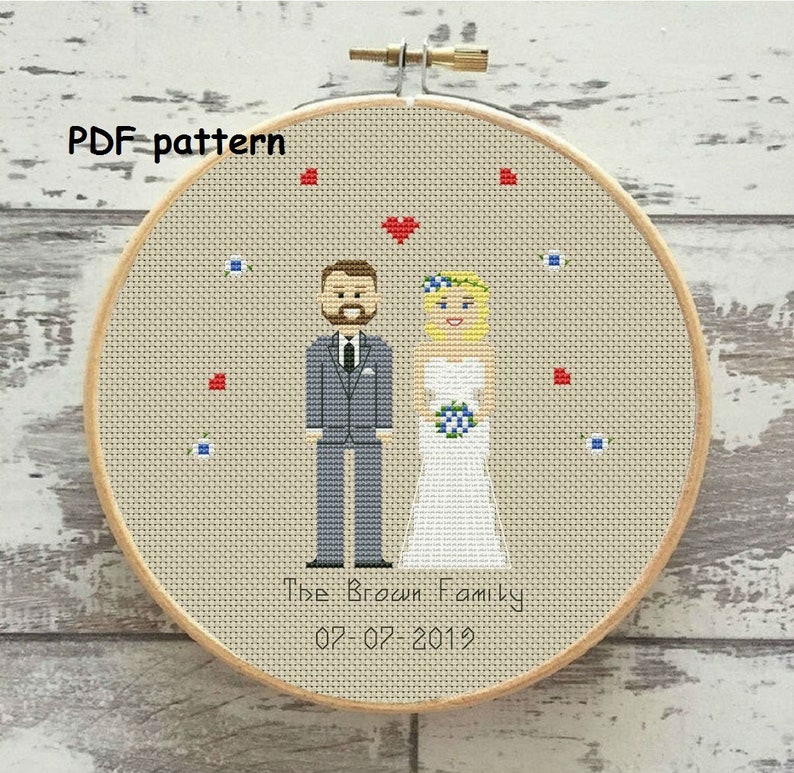 Custom Wedding Cross Stitch Pattern PDF Wedding gift | Etsy