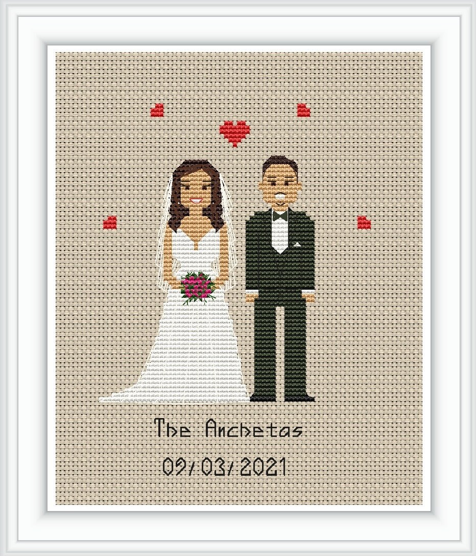Custom Wedding Cross Stitch Pattern PDF Wedding Gift Personalized ...