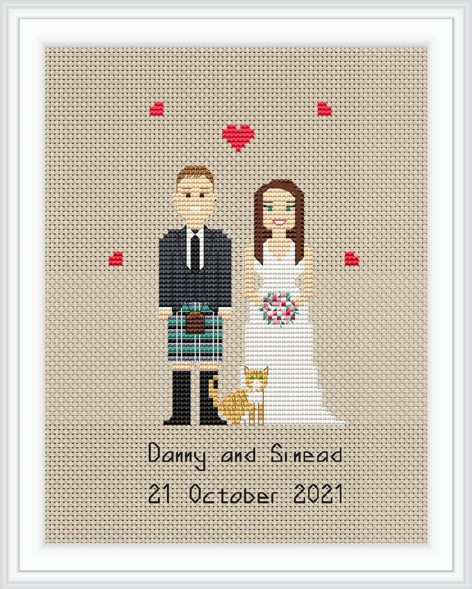 Custom Wedding Cross Stitch Pattern PDF Wedding Gift Personalized ...