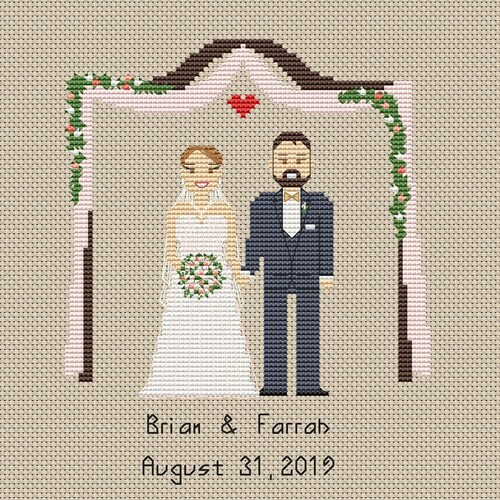 Custom Cross Stitch Wedding PDF Pattern Wedding Gift Custom - Etsy