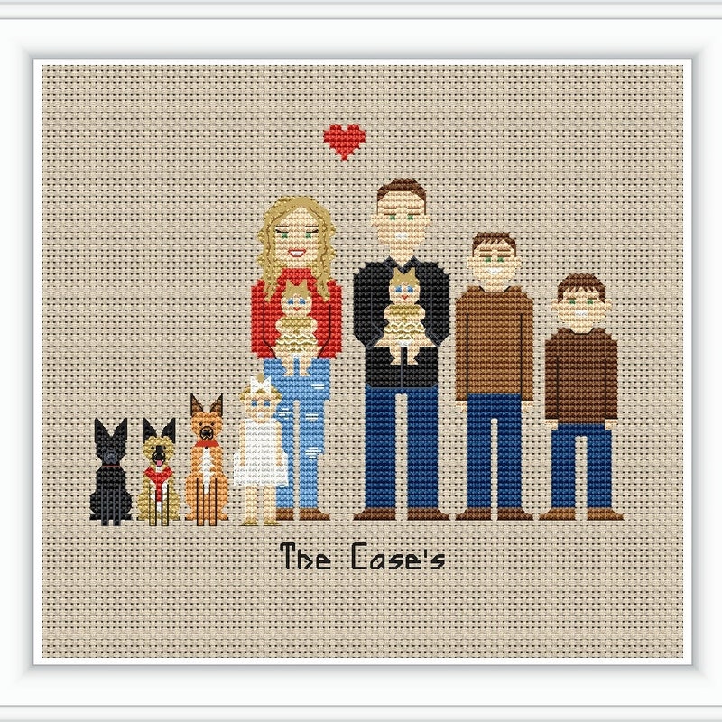 Cross Stitch Family Pattern - Etsy