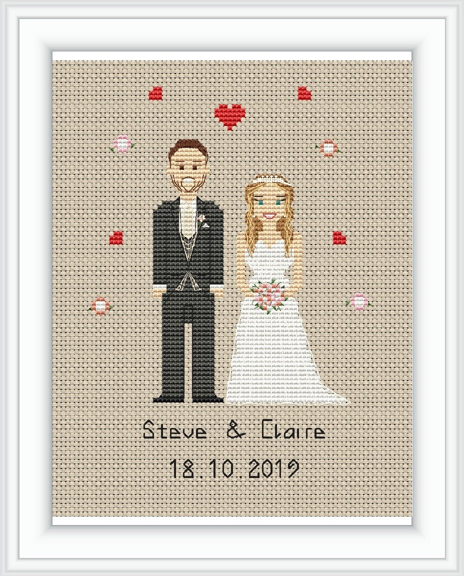 Custom Wedding Cross Stitch Pattern PDF Wedding Gift Personalized ...