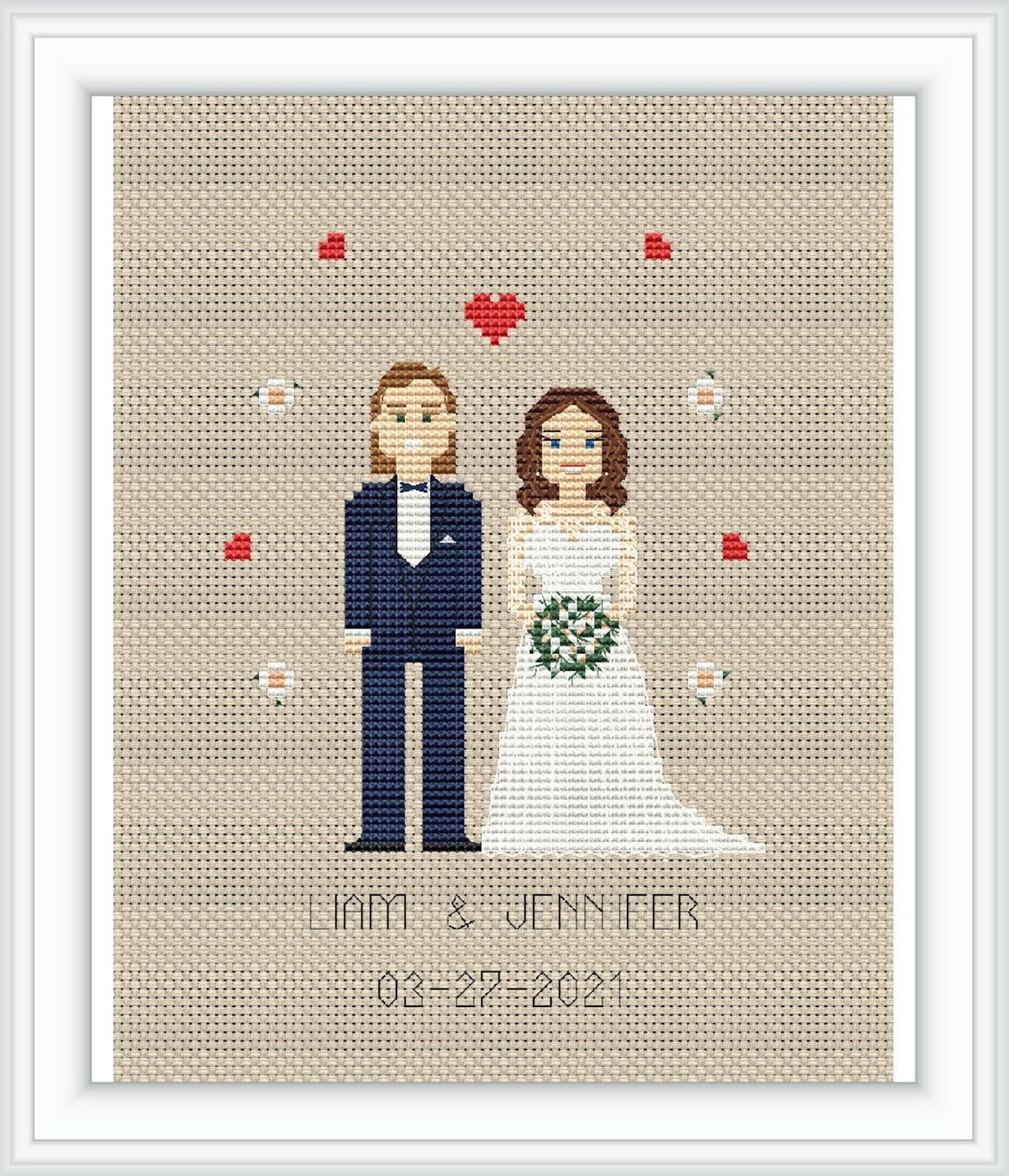 Custom Wedding Cross Stitch Pattern PDF Wedding gift | Etsy