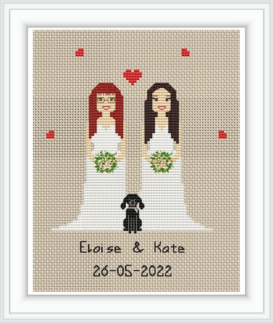 Custom Wedding Cross Stitch Pattern PDF Wedding Gift Personalized ...
