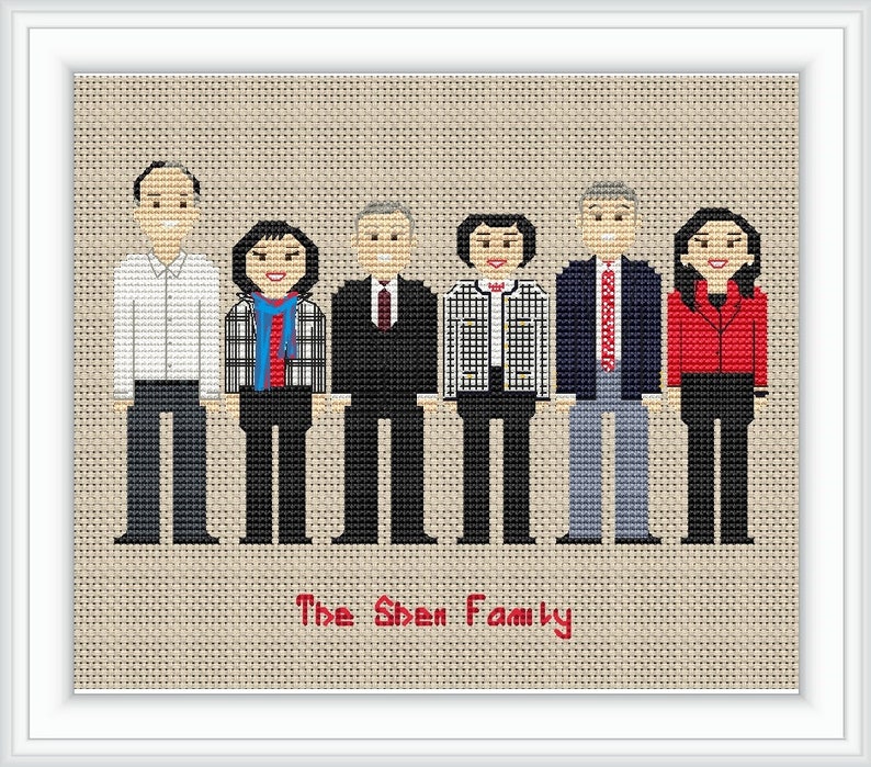 Custom Family Portrait Personalized Portrait Cross Stitch - Etsy