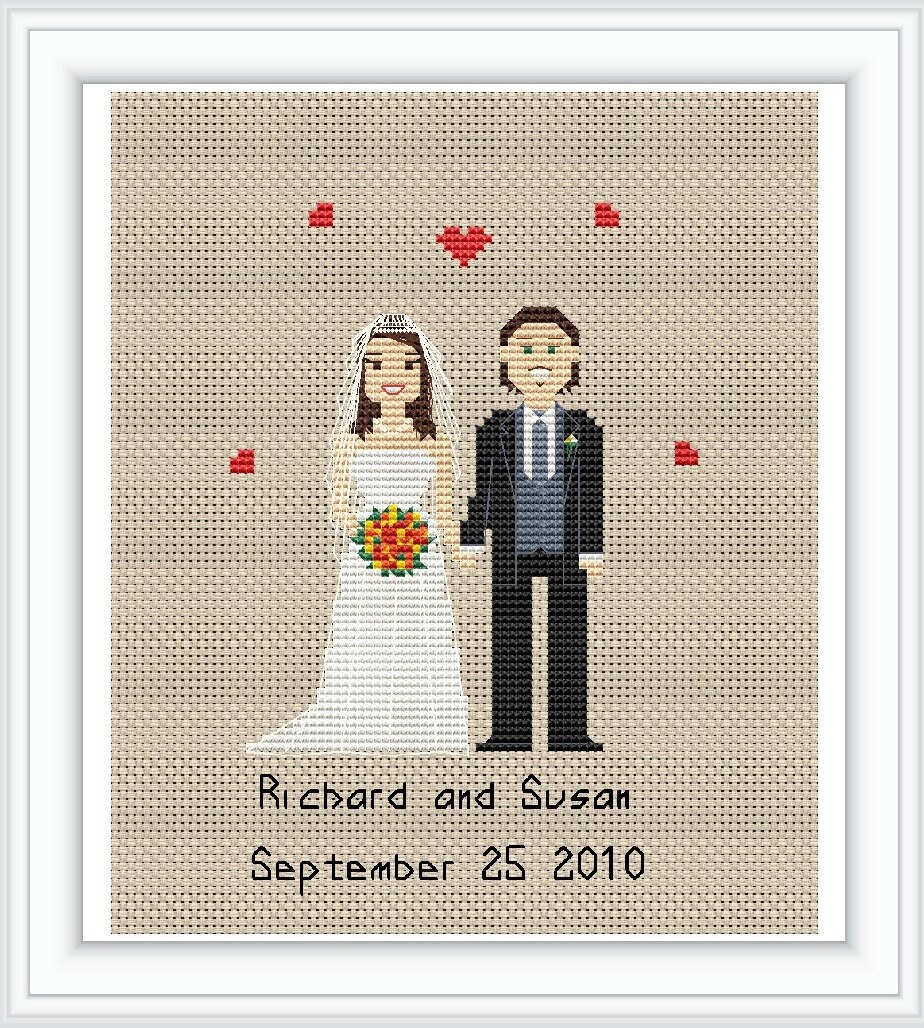 Custom Wedding Cross Stitch Pattern PDF Wedding Gift Personalized ...