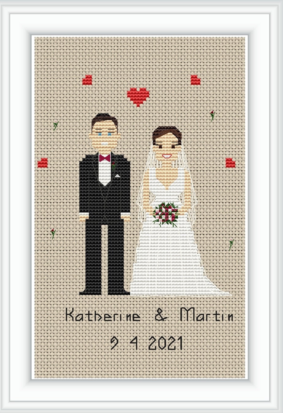 Custom Wedding Cross Stitch Pattern PDF Wedding Gift Personalized ...