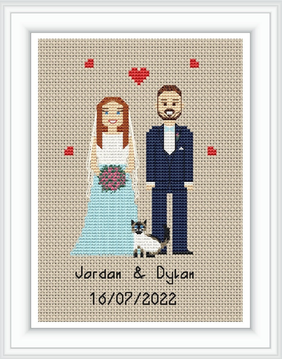 Custom Wedding Cross Stitch Pattern PDF Wedding Gift Personalized ...
