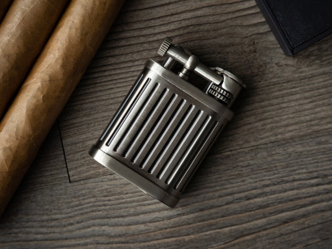 Personalized Metal Lighter for Him Refillable Vintage Cigar Lighter ...