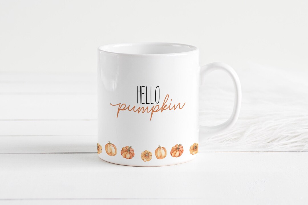 Hello Pumpkin Mug, Autumn Mug, Fall Decor, Autumn Pumpkin Coffee Mug - Etsy