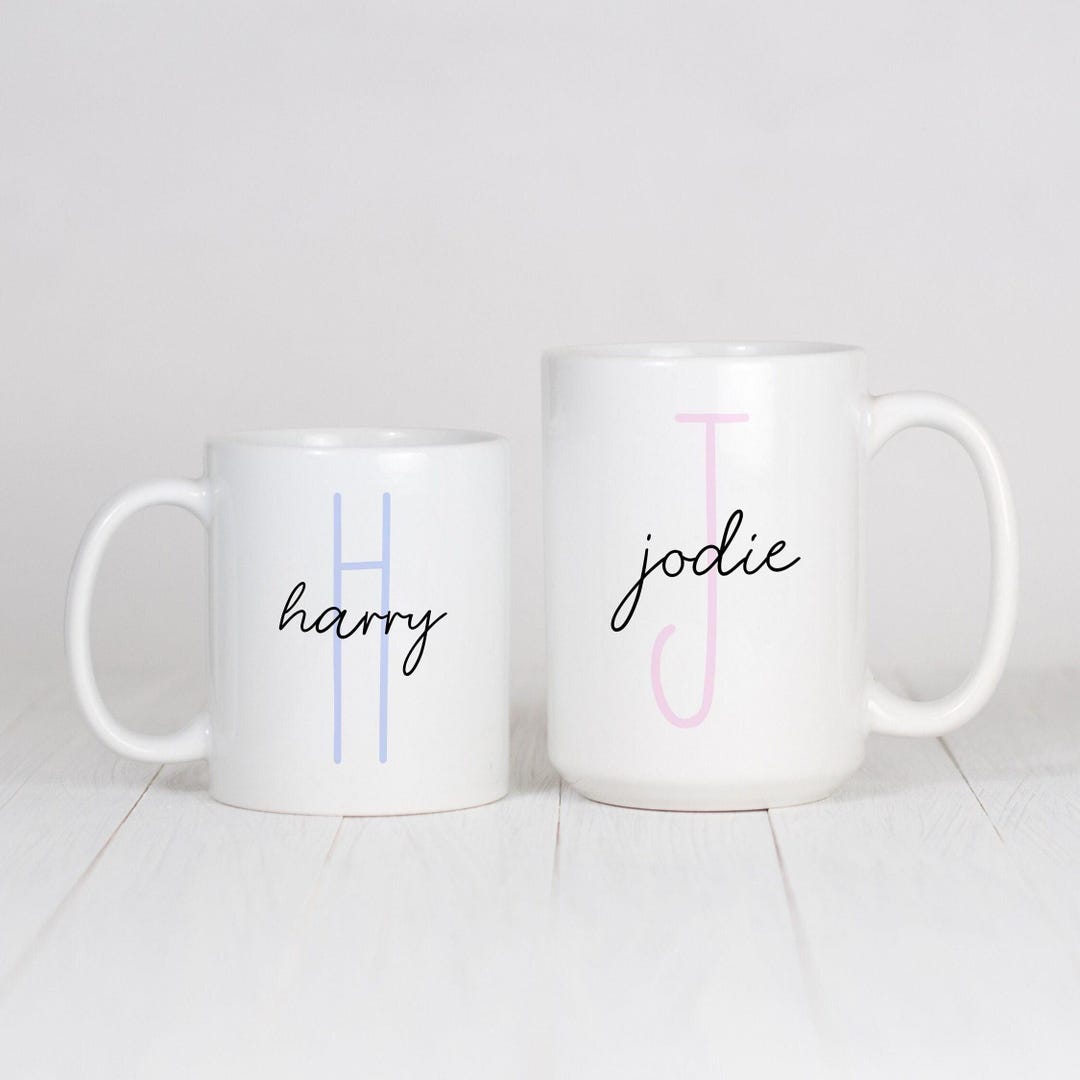 Personalised Monogram Mug, Custom Letter Mug, Initial Mug, Name Mug ...