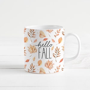 Hello Fall Mug, Fall Coffee Mug, Cute Fall Mug, Autumn Home Decor, Fall ...