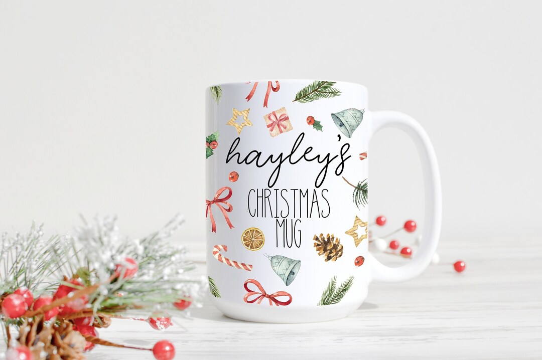 Personalised Christmas Mug, Custom Christmas Coffee Mug, Holiday Coffee ...
