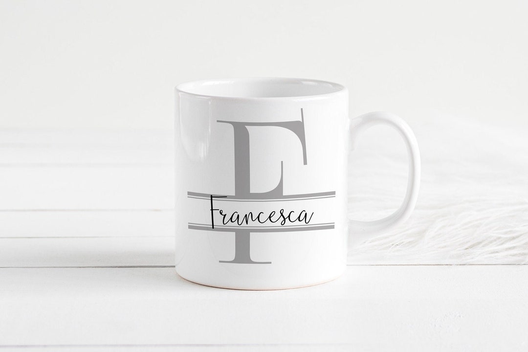 Personalised Large Mug, Custom Initial Name Mug, Large Letter Mug ...