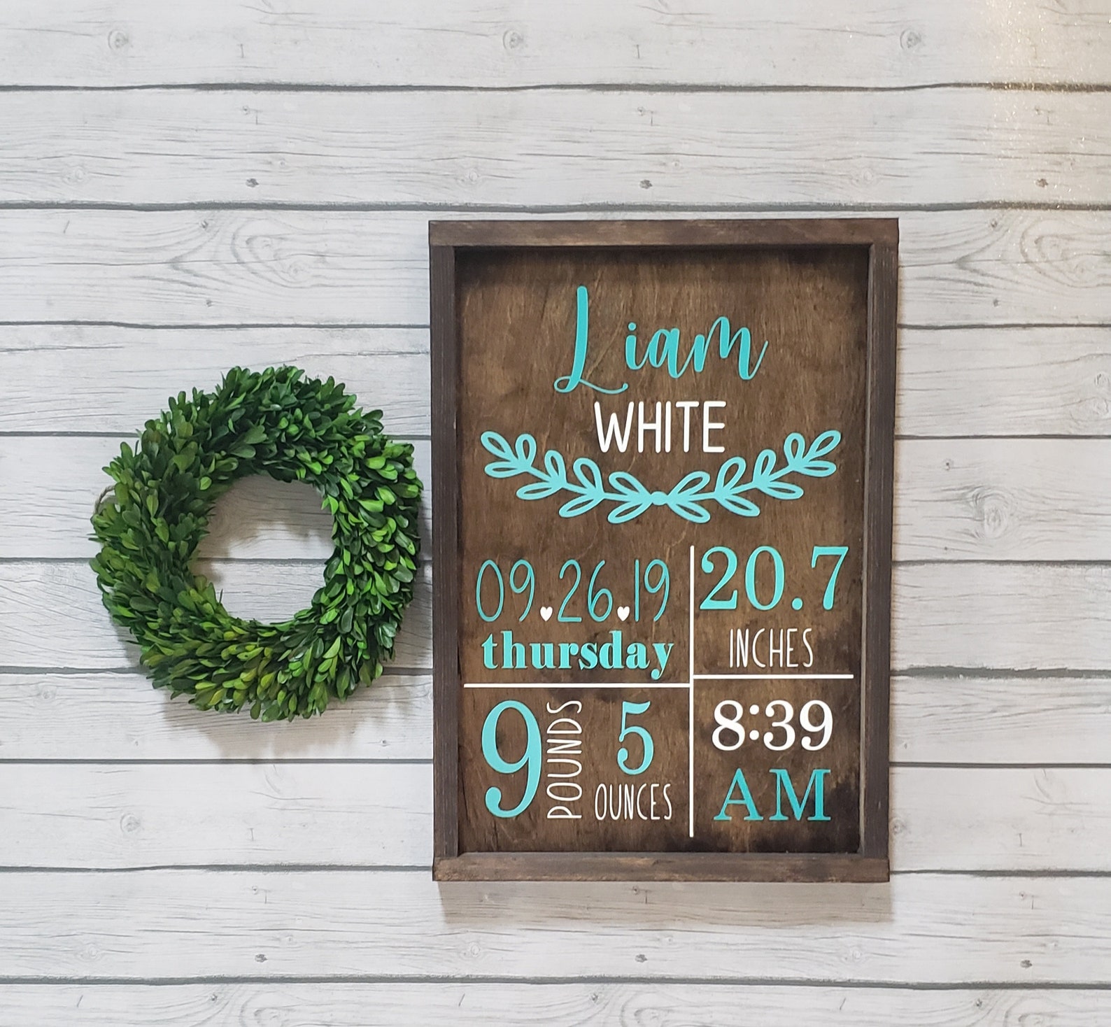 Baby Birth Announcment Wood Sign Farmhouse Decor Baby - Etsy