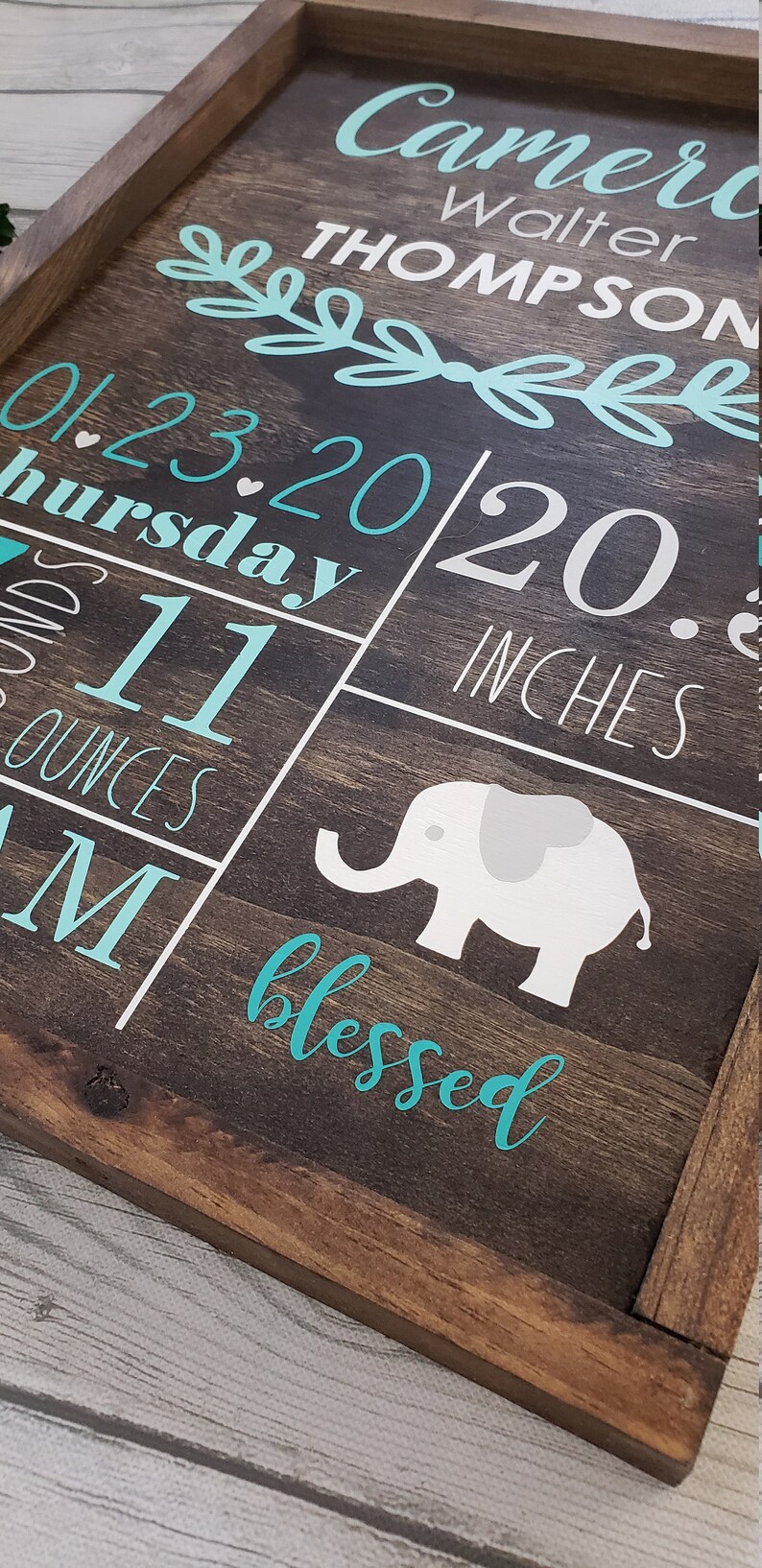 Baby Birth Announcment Wood Sign Farmhouse Decor Baby - Etsy