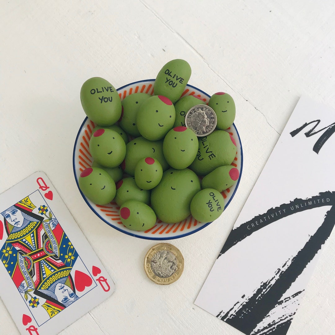 Olive You Handpainted Pebbles That Rock - Etsy