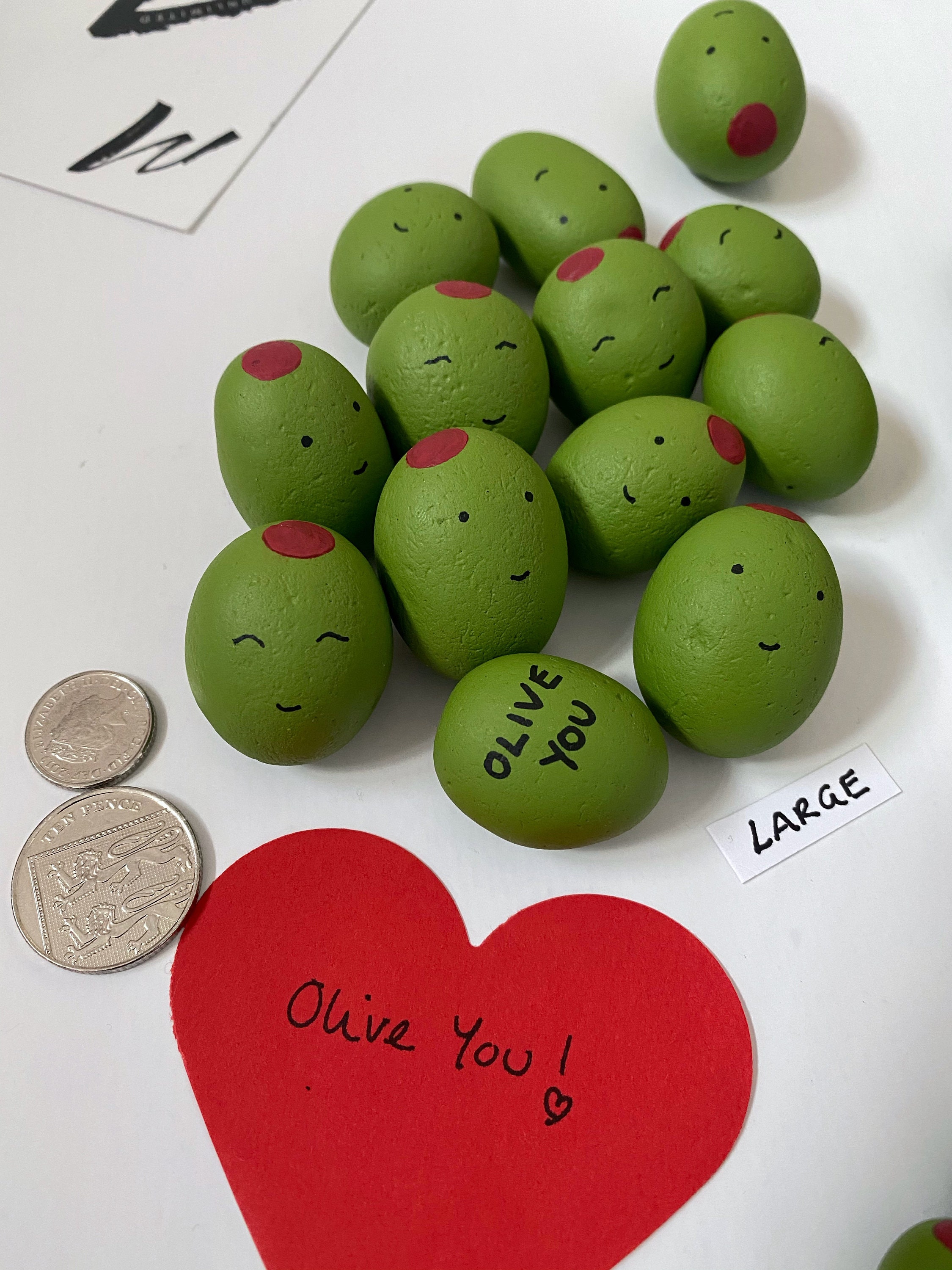Olive You Handpainted Pebbles That Rock - Etsy UK