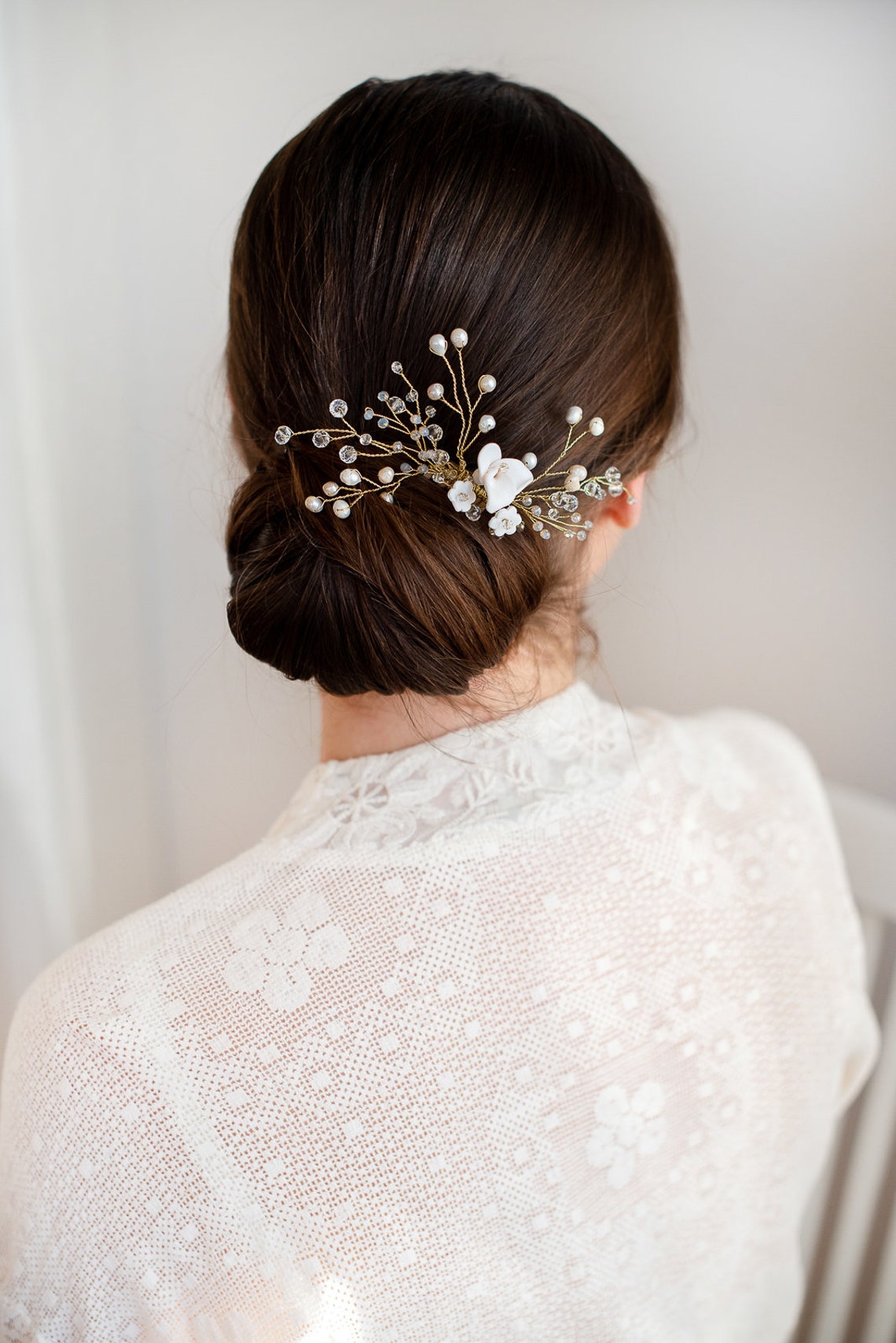 Bridal Decorative Comb With Handmade Flowers Wedding Hair - Etsy