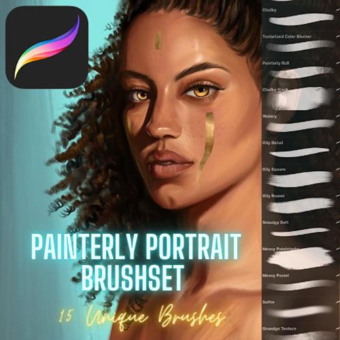 Procreate Painterly Portrait Brushset Professional 15 Digital Brushes ...
