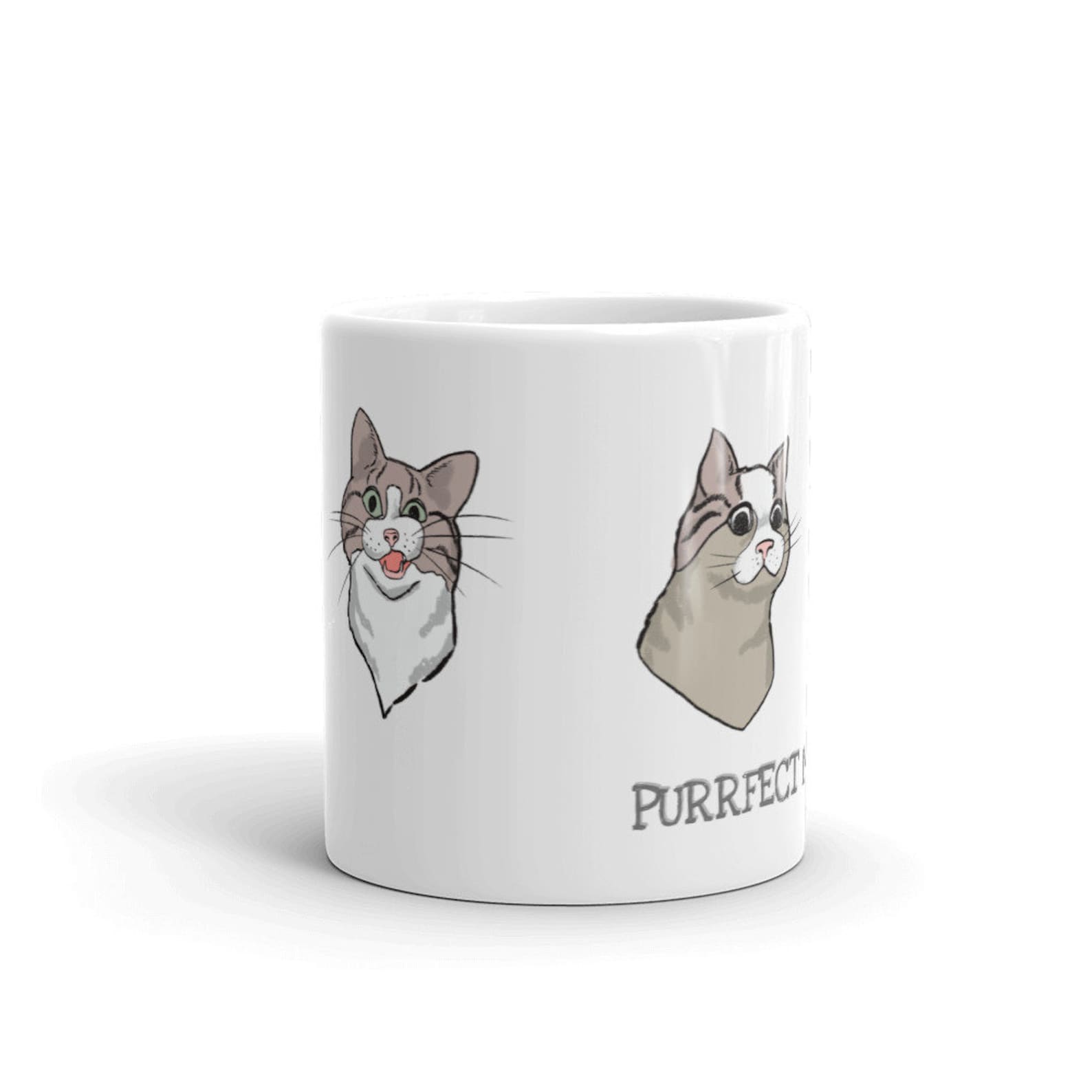 Funny Cat Mug, Purrfect Meowning Cat Cup, Cute Cup, Cat Mug, Catlovers ...