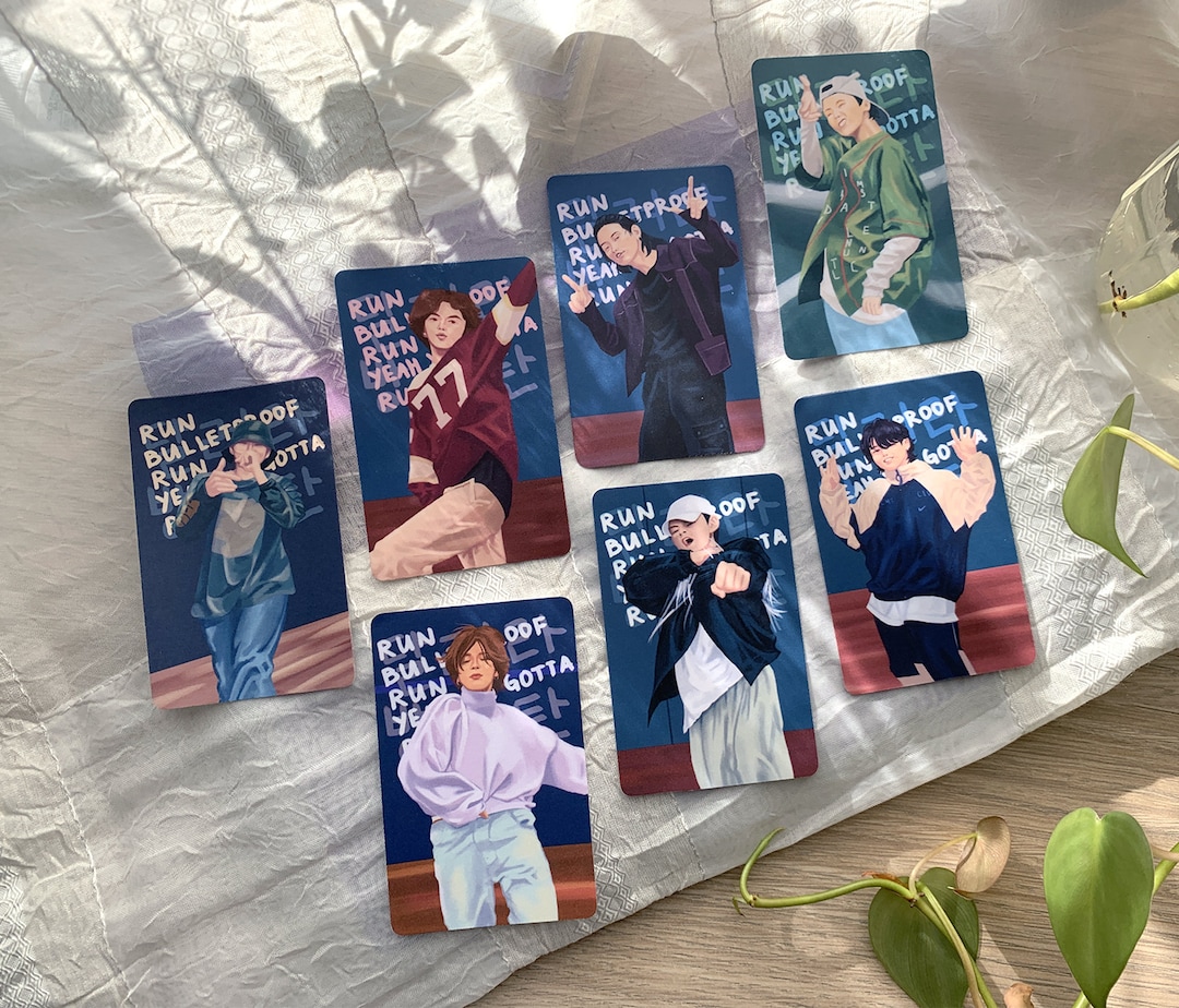 Run BTS Dance Practice Photocard Stickers | RM | Jin | Suga | J-hope ...