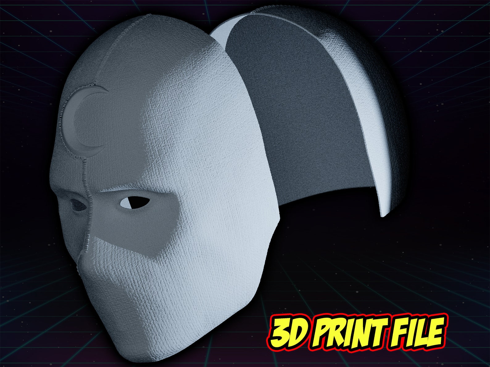 Mr. Knight Moon Knight Helmet | 3D Print Digital STL File | Moonknight ...