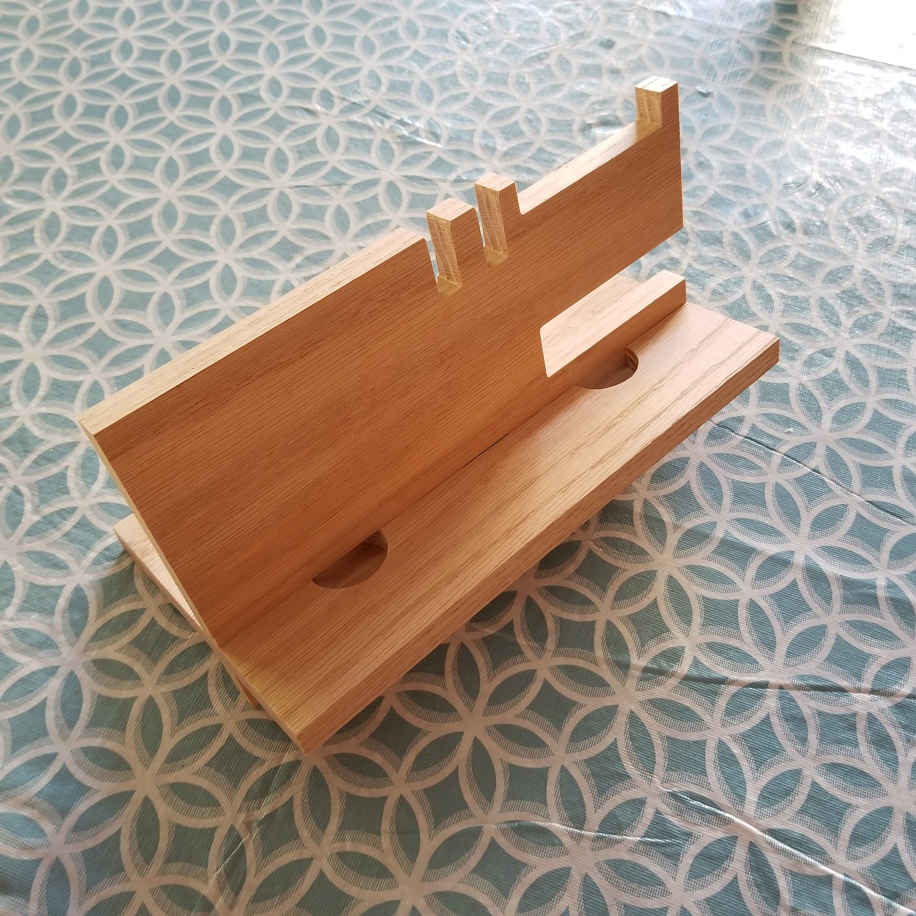 Oak Wood Organizer, Phone Docking Station for Desk or Nightstand - Etsy