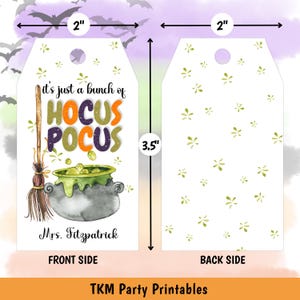 EDITABLE Halloween Favor Tag, It's A Bunch of Hocus Pocus Treat Tags ...
