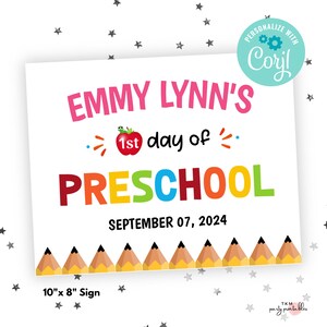 First Day of School Sign Printable for Kids Digital Download, 1st Day ...