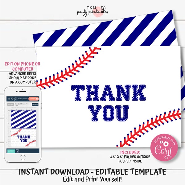 Baseball Thank You - Etsy