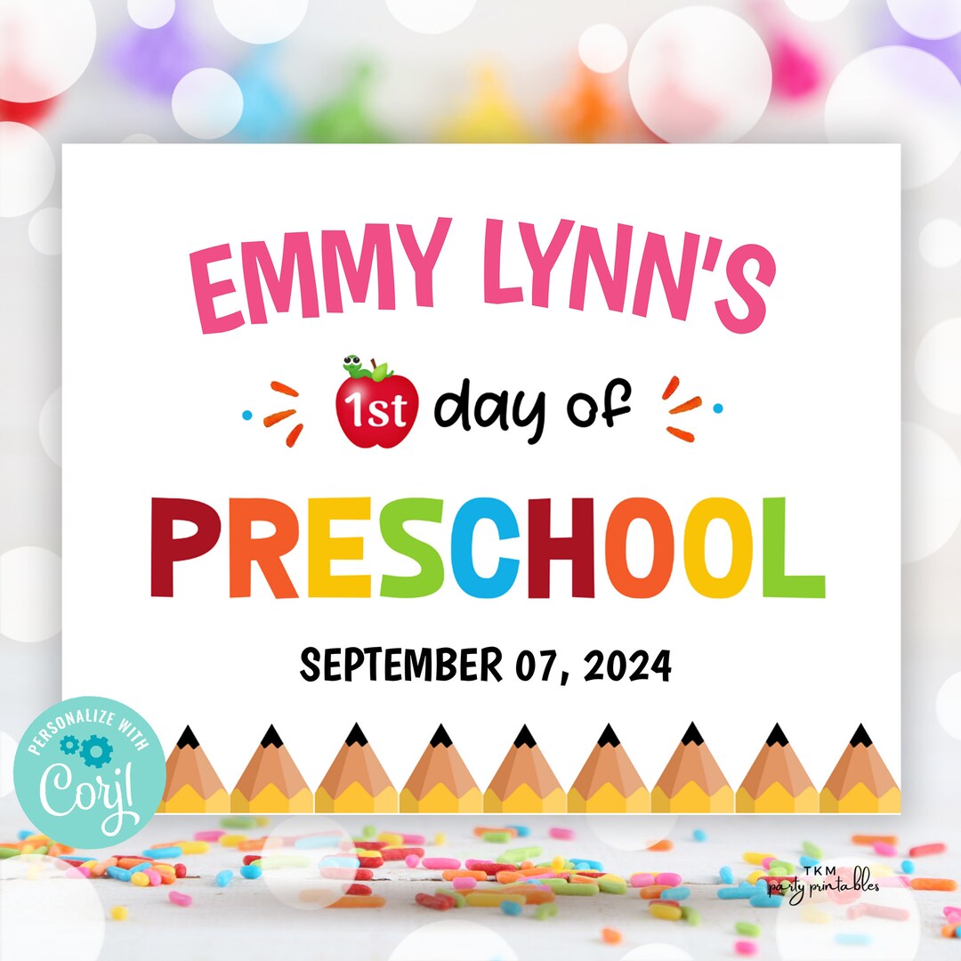 First Day of School Sign Printable for Kids Digital Download, 1st Day ...