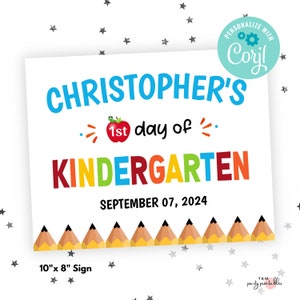 First Day of School Sign Printable Digital Download, Kids 1st Day of ...