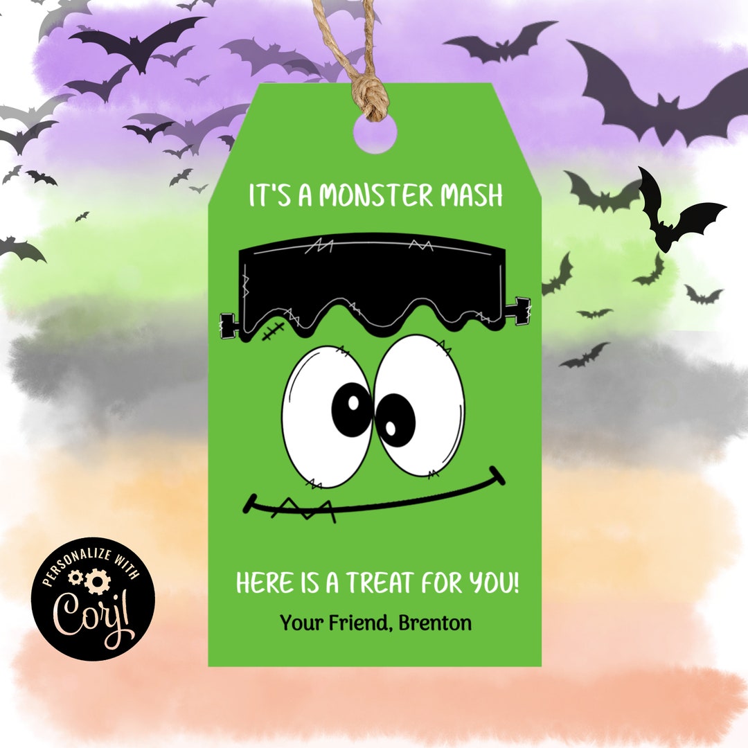 Halloween Party Favor Tags, Frankenstein Monster Mash Party Printables ...