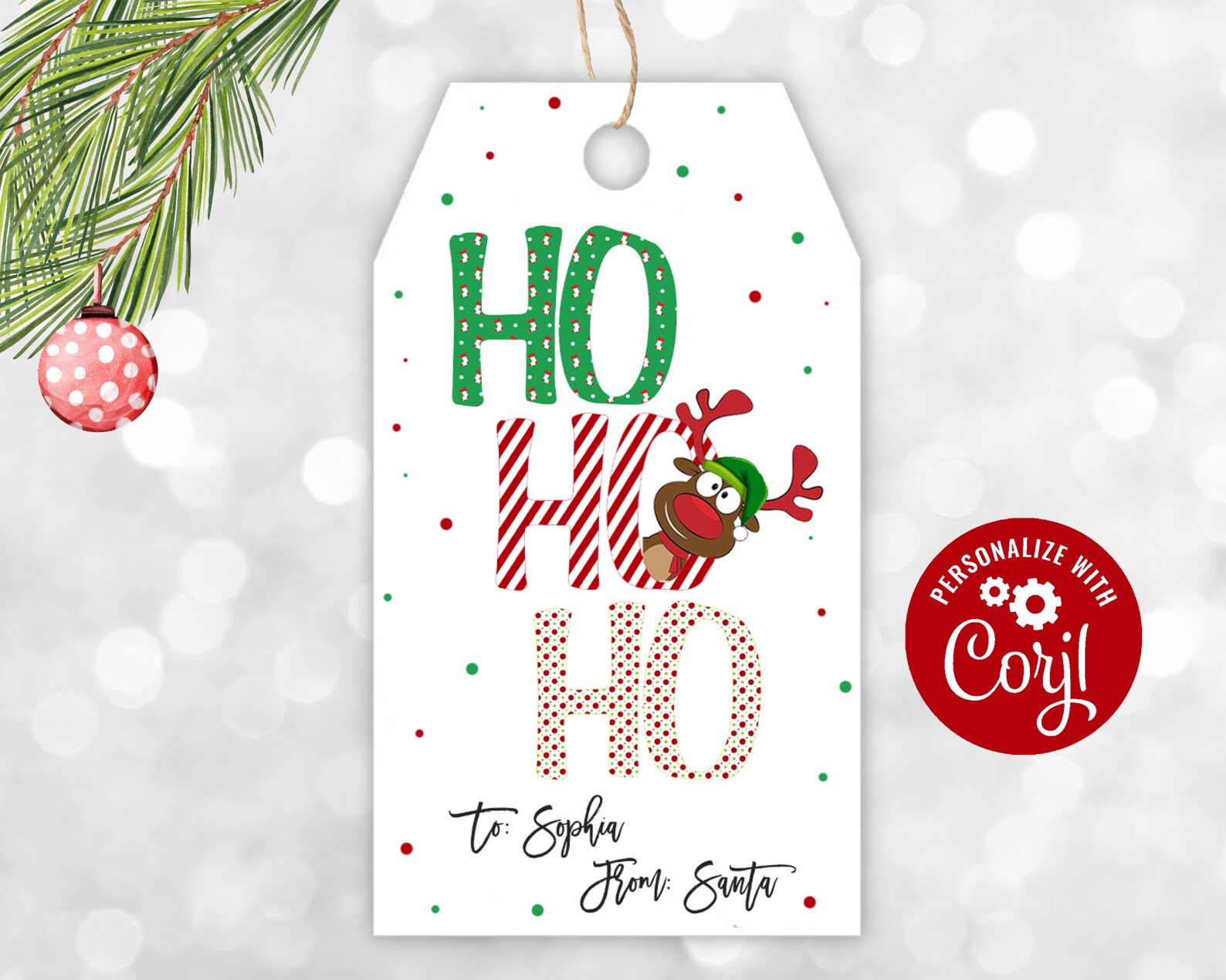 Kids Christmas Treat Bag Tags HO HO HO Christmas Gift Tags - Etsy