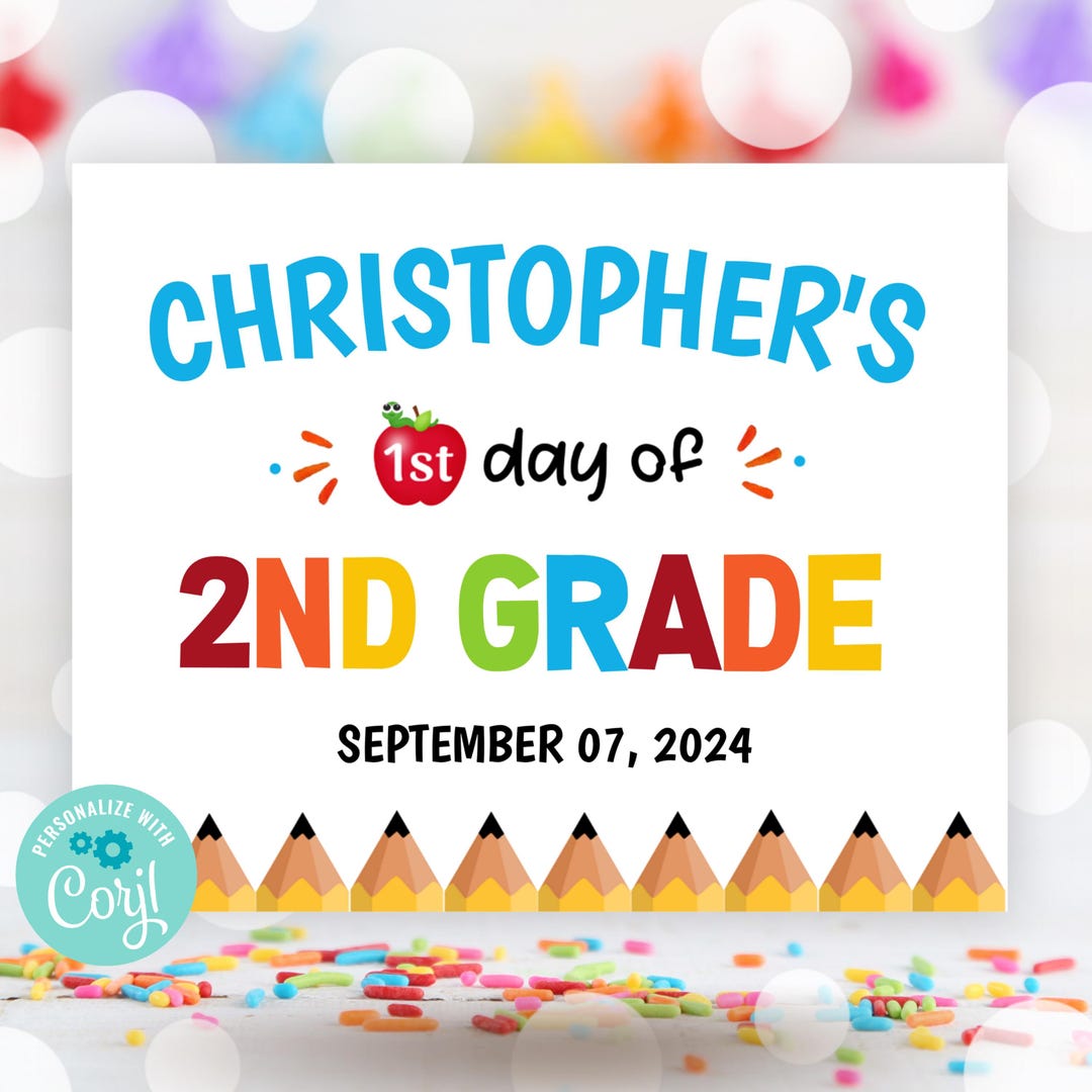 First Day of School Sign Printable Digital Download, Kids 1st Day of ...