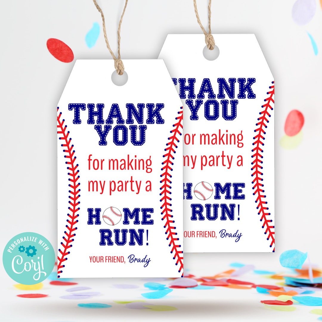 Baseball Party Tags, Baseball Birthday Tags, Baseball Birthday Party ...