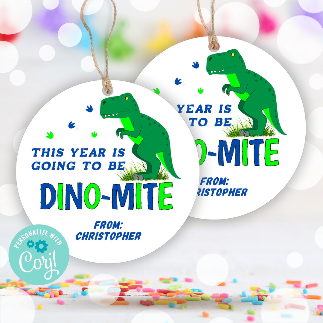 Dinomite Back to School Printable Tags, First Day of School Dinosaur ...