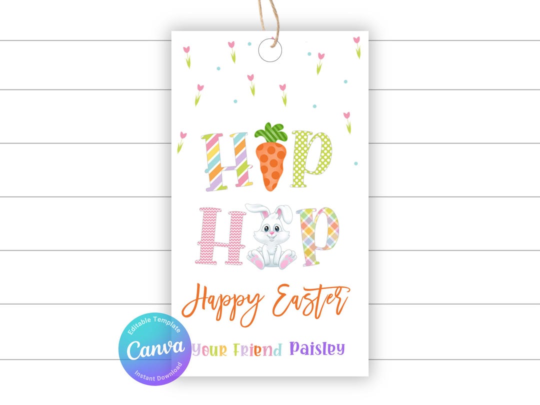 Easter Favor Tags, Hip Hop Happy Easter PRINTABLE Tags, Easter Bag Tags ...