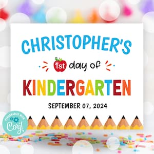 First Day of School Sign Printable Digital Download, Kids 1st Day of ...