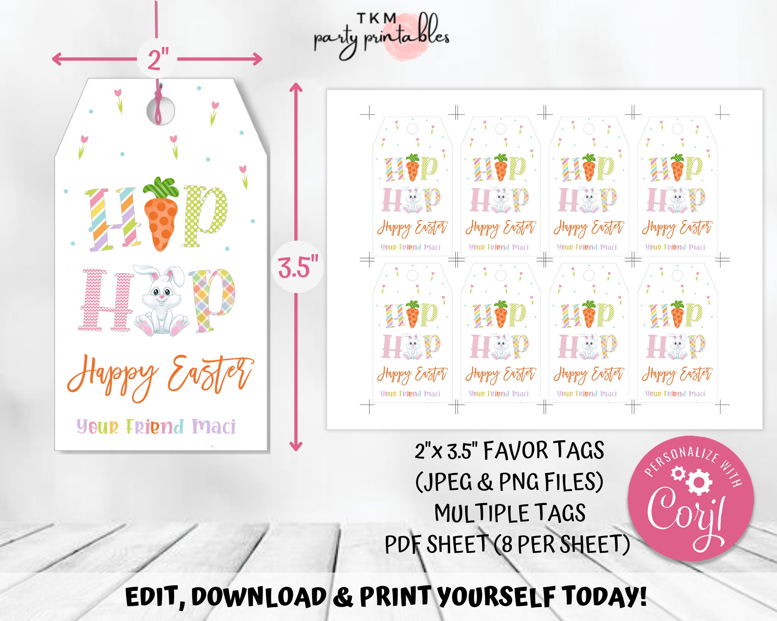 Easter Favor Tags Hip Hop Happy Easter PRINTABLE Tags Easter | Etsy
